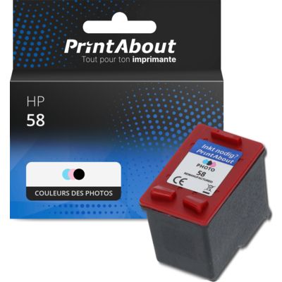 Marque propre HP 58 Cartouche d'encre Couleurs des photos (C6658A ...