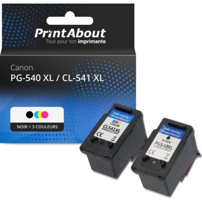 Marque propre Canon PG-540 XL / CL-541 XL Cartouche d'encre Noir + 3 couleurs Multipack Grande ...