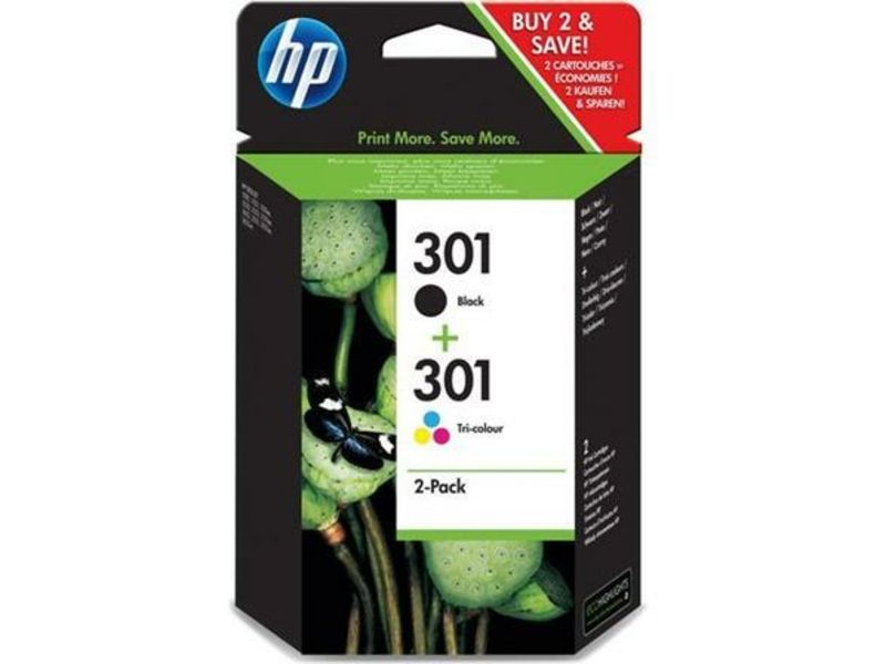 Acheter HP 301 Cartouche d'encre Noir + 3 couleurs (N9J72AE) Multipack ...