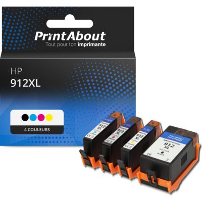 Marque propre HP 912XL Cartouche d'encre 4 couleurs (3YP34AE) Multipack ...
