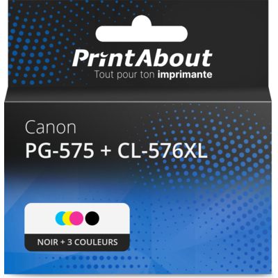 Marque propre Canon PG-575 + CL-576XL Cartouche d'encre Noir + 3 ...