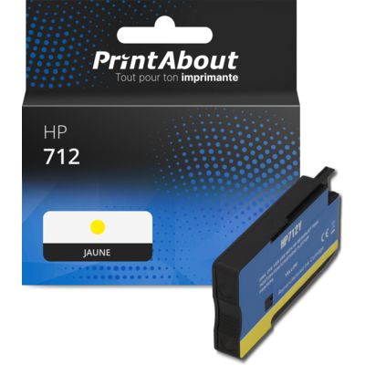 Marque propre HP 712 Cartouche d'encre Jaune (3ED69A) | PrintAbout